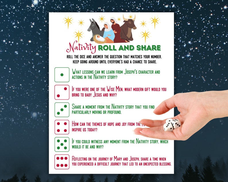 Nativity Roll and Share, Nativity Dice Game, Nativity Story Game ...