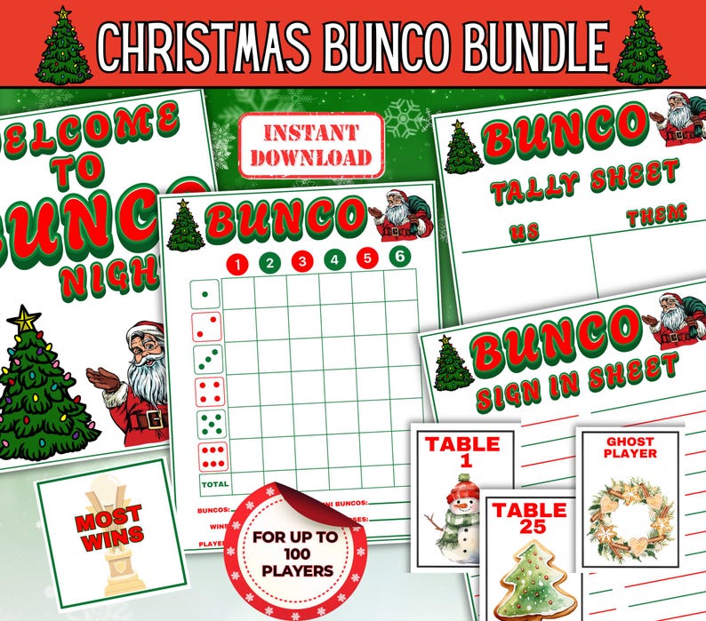 Christmas Bunco Game, Christmas Bunco Party, Christmas Bunco Score ...