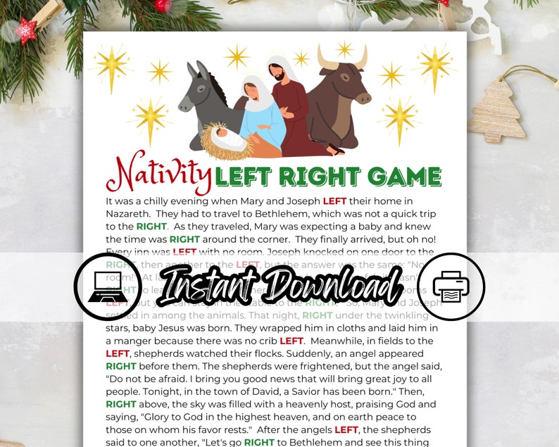 Nativity Left Right Game, Religious Christmas Game, Nativity Story Game ...