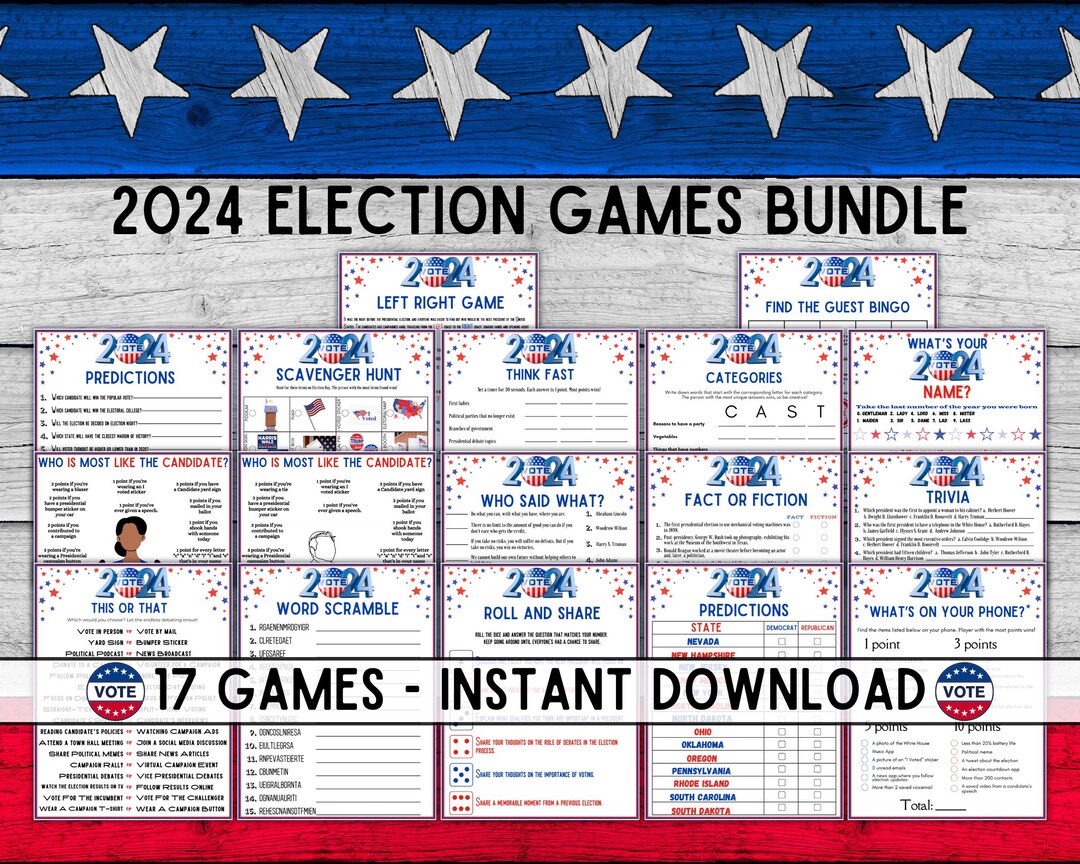2024 Election Games Bundle, Presidential Election Games, US Trivia Game ...