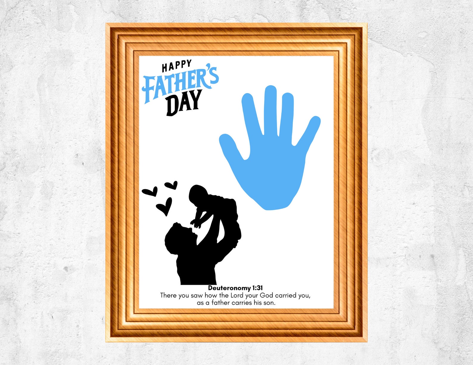 Bible Verse Father's Day Craft, Father's Day Handprint Craft, Sunday ...