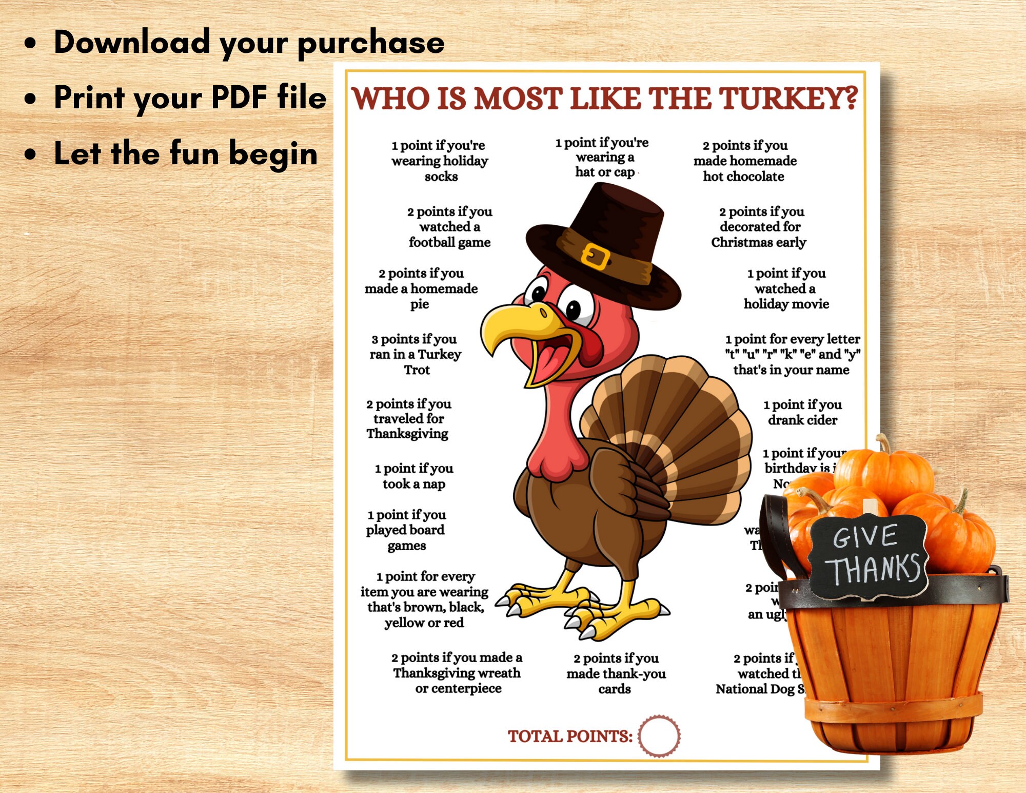 Who is Most Like the Turkey, Thanksgiving Game, Thanksgiving Mix and ...