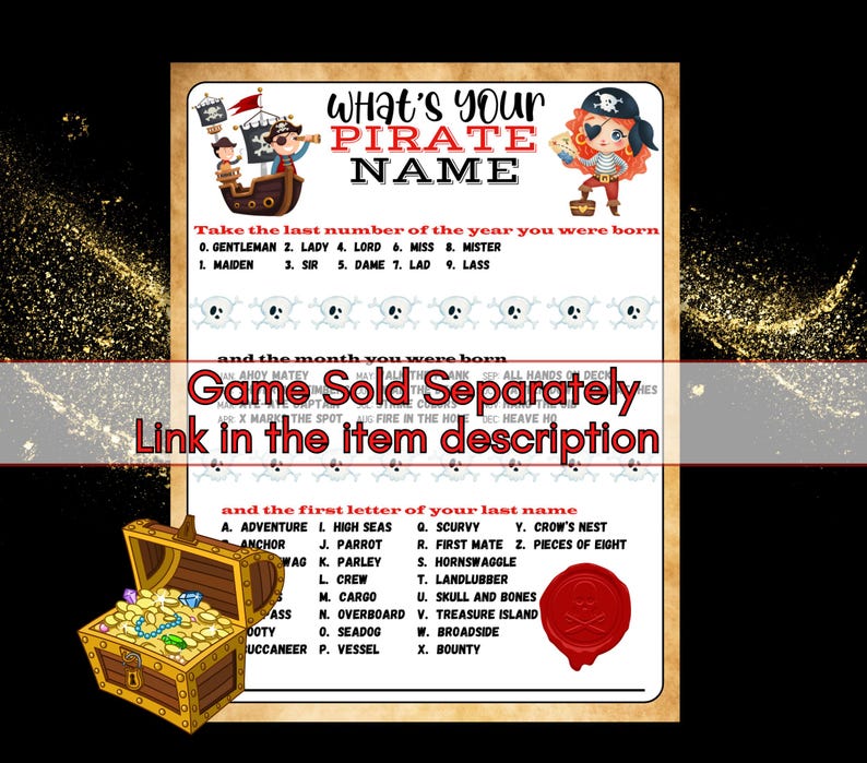 Pirate Trivia, Pirate Game, Pirate Themed Party Game, Pirate Halloween ...