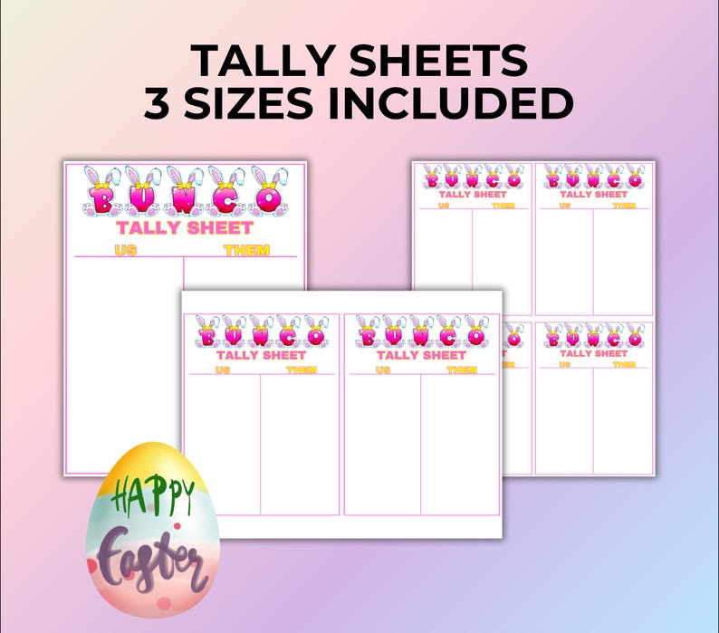 Easter Bunco Game, Easter Dice Game, Easter Bunco Party, Easter Bunco ...