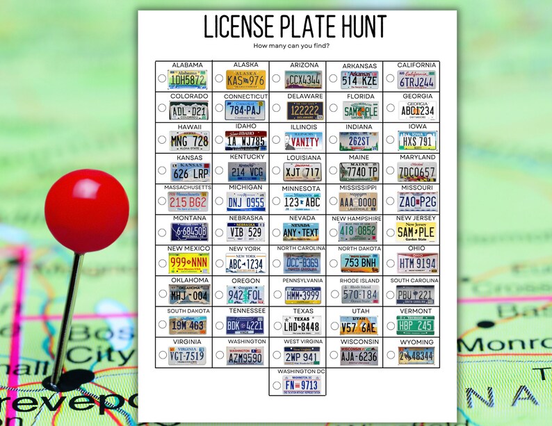 Road Trip Games - License Plate Game-make My Drive Fun - Kids Road Trip ...