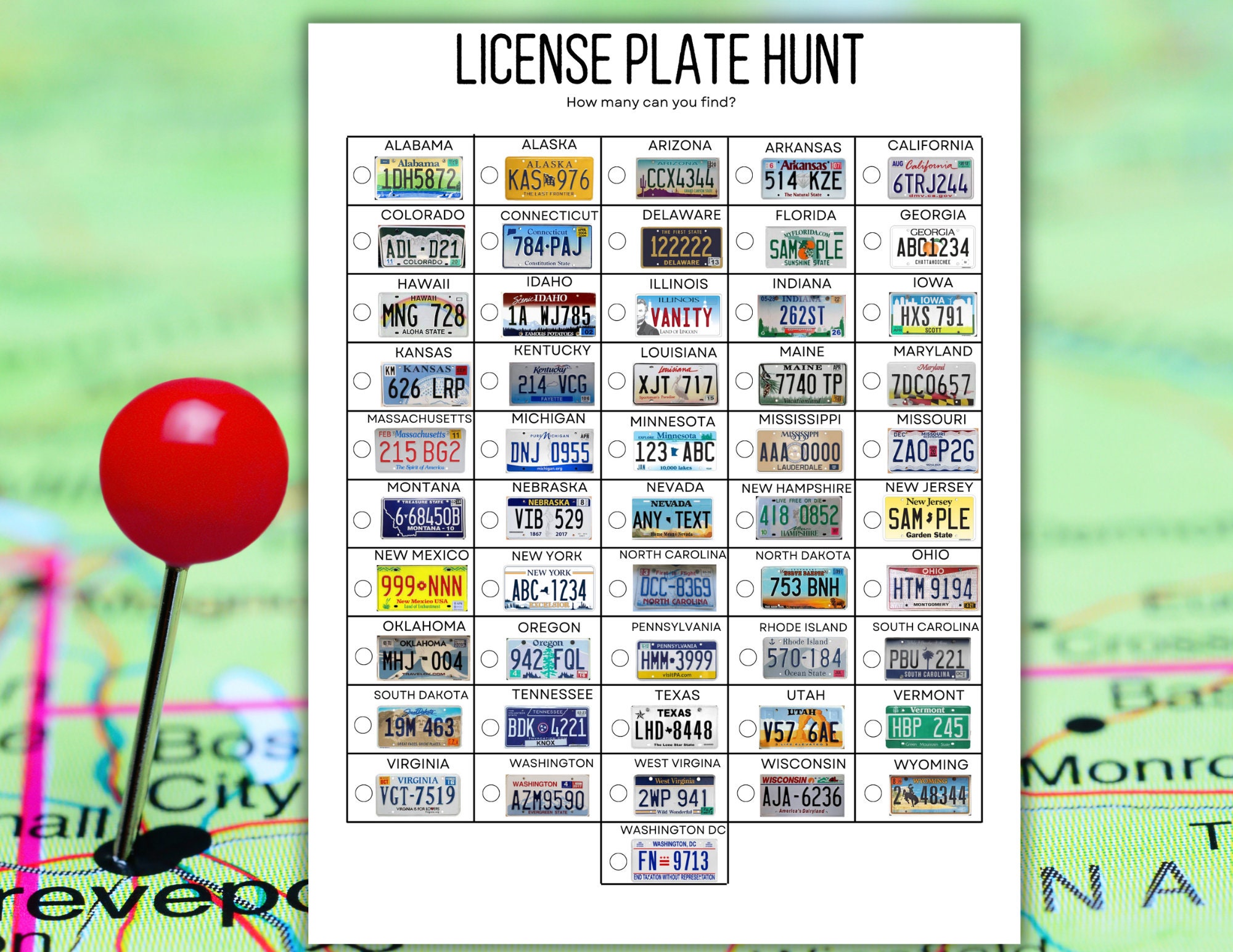 Road Trip Games - License Plate Game-make My Drive Fun - Kids Road Trip ...