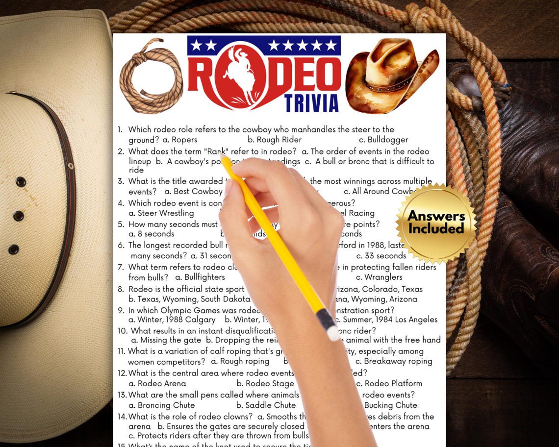 Rodeo Trivia, Rodeo Themed Party, Rodeo Party Games, Rodeo Facts ...