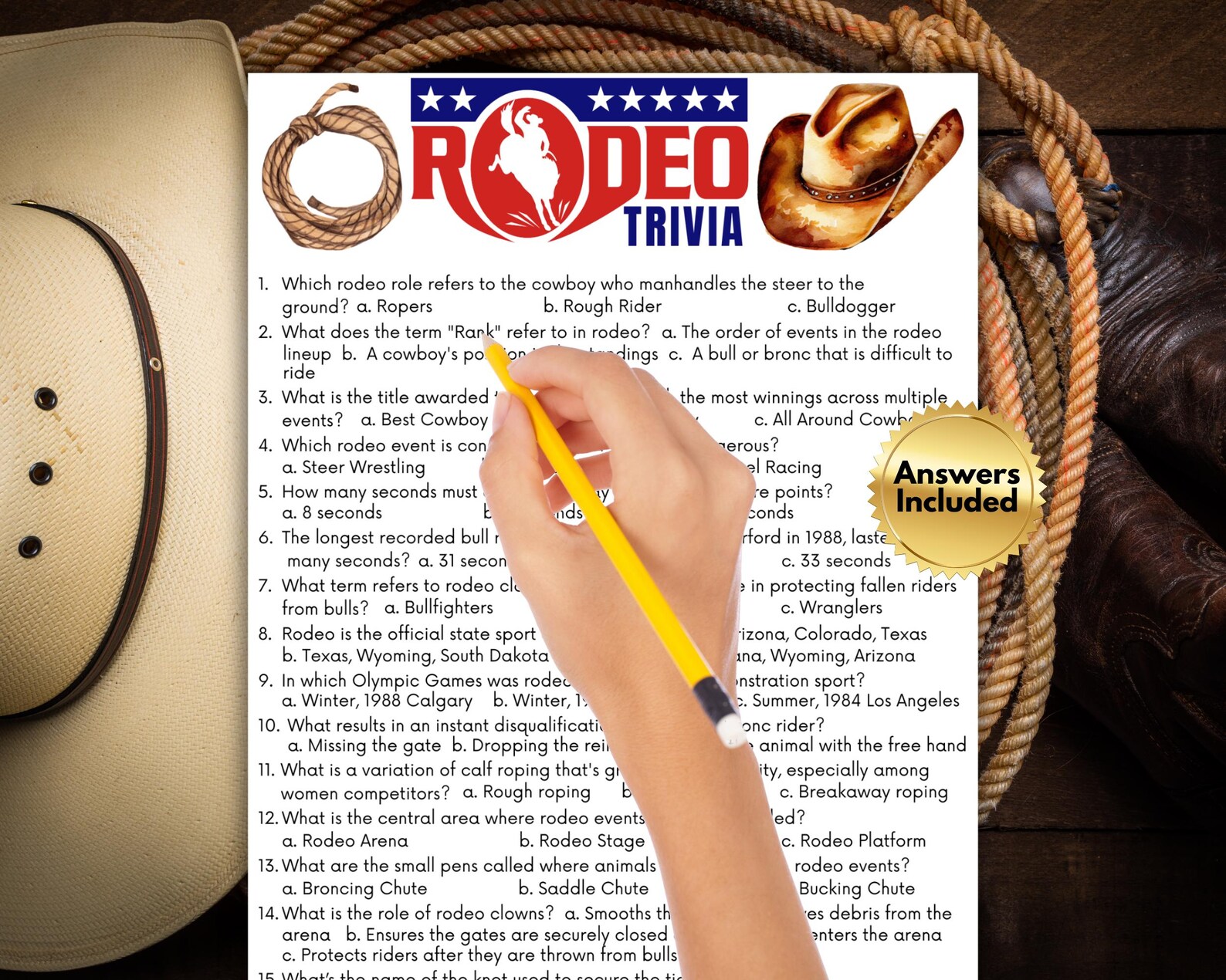 Rodeo Trivia, Rodeo Themed Party, Rodeo Party Games, Rodeo Facts ...