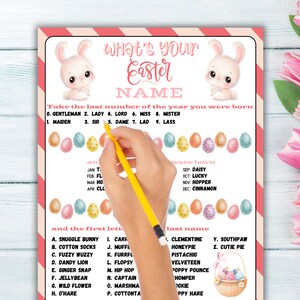 What's Your Easter Name, Easter Name Game, Easter Game for Kids, Easter ...