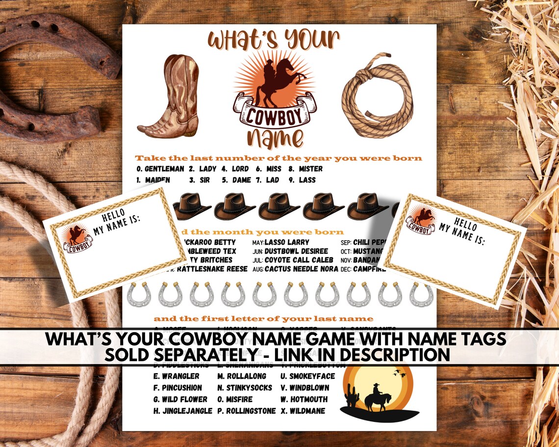 Cowboy Trivia, Cowboy Quiz, Cowboy Facts, Cowboy Party Game, Western ...