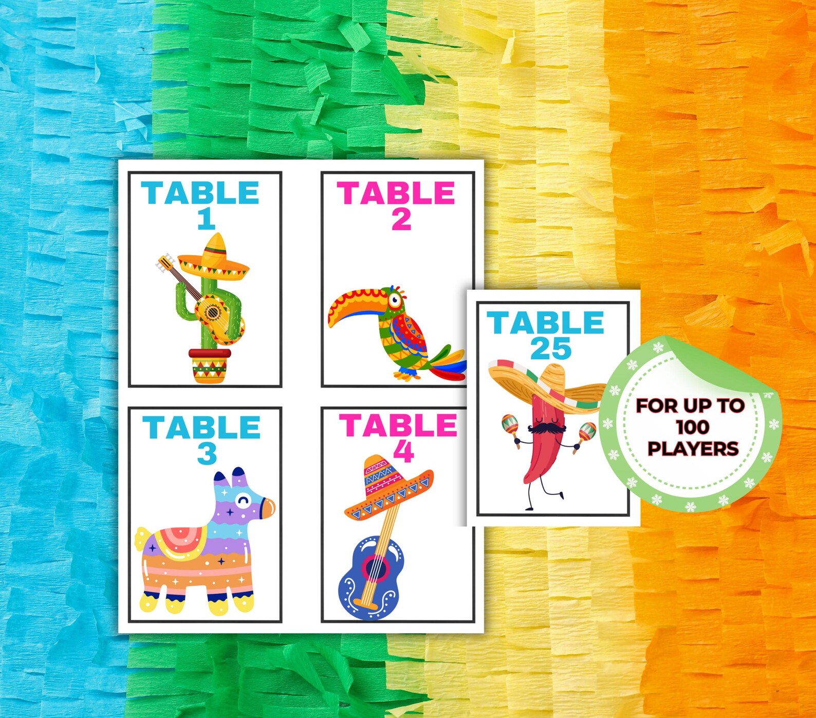 Cinco De Mayo Bunco Game, Fiesta Dice Game, Fiesta Bunco Party, Pinata ...