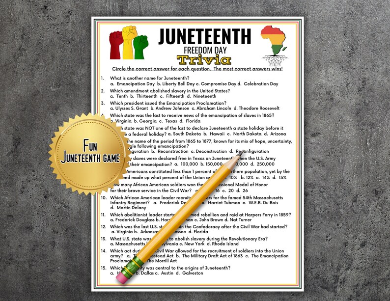 Juneteenth Trivia, Juneteenth Facts Quiz, Juneteenth History Trivia ...