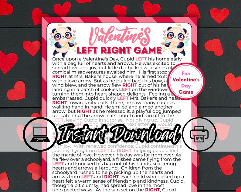 Left Right Valentine Game, Valentine Pass the Gift Game, Right Left ...