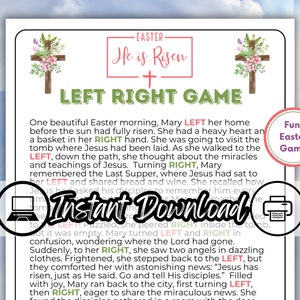 Easter Left Right Game, Left Right Game Easter, Religious Easter Game ...