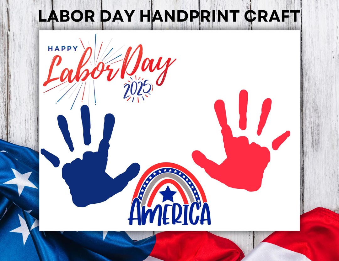 Labor Day Handprint Craft, Labor Day 2025, Labor Day Craft, Labor Day ...