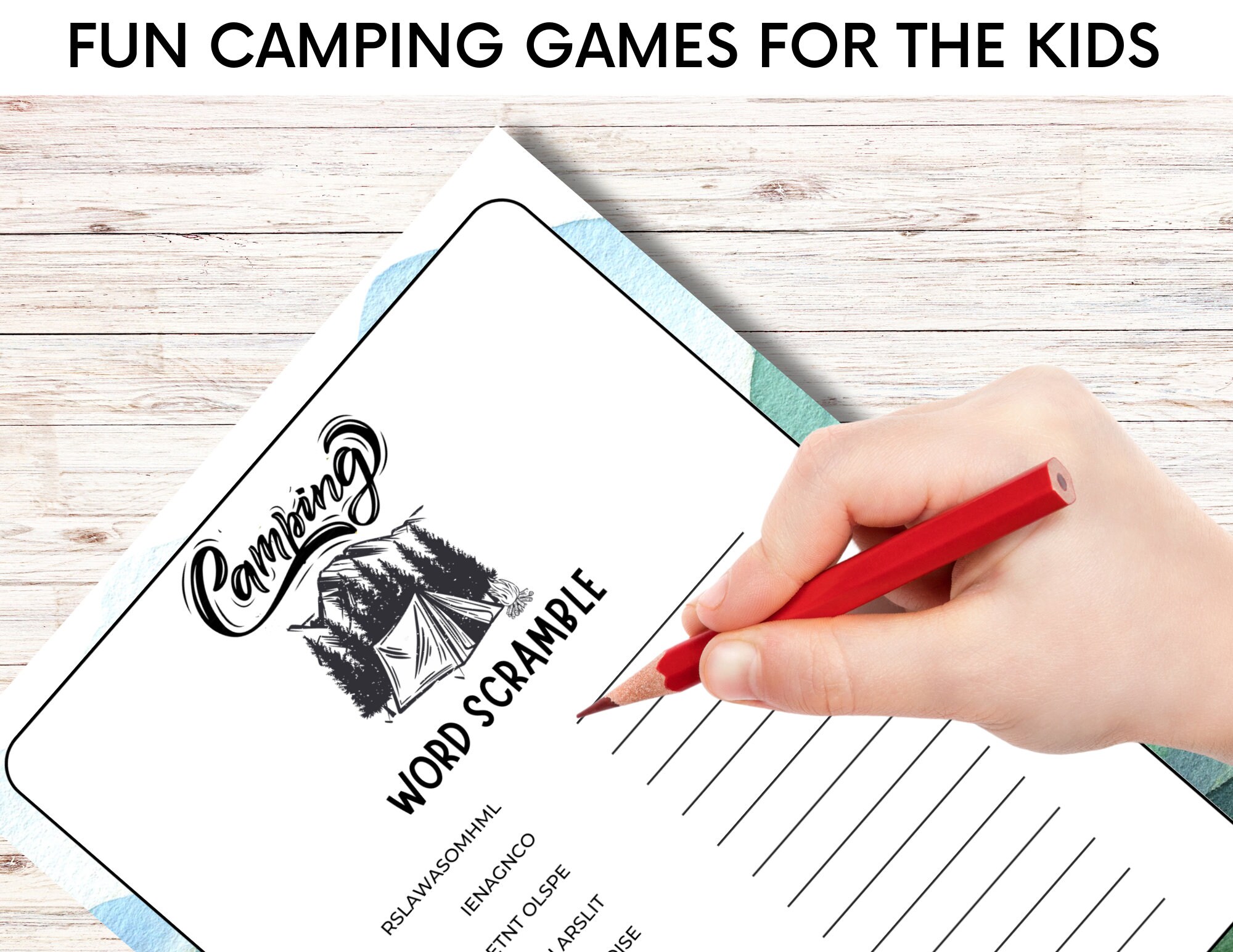 Camping Activity Sheets Camping Games Camping Party Games - Etsy
