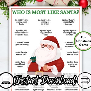 Who is Most Like Santa, Christmas Party Game, Christmas Mix and Mingle ...