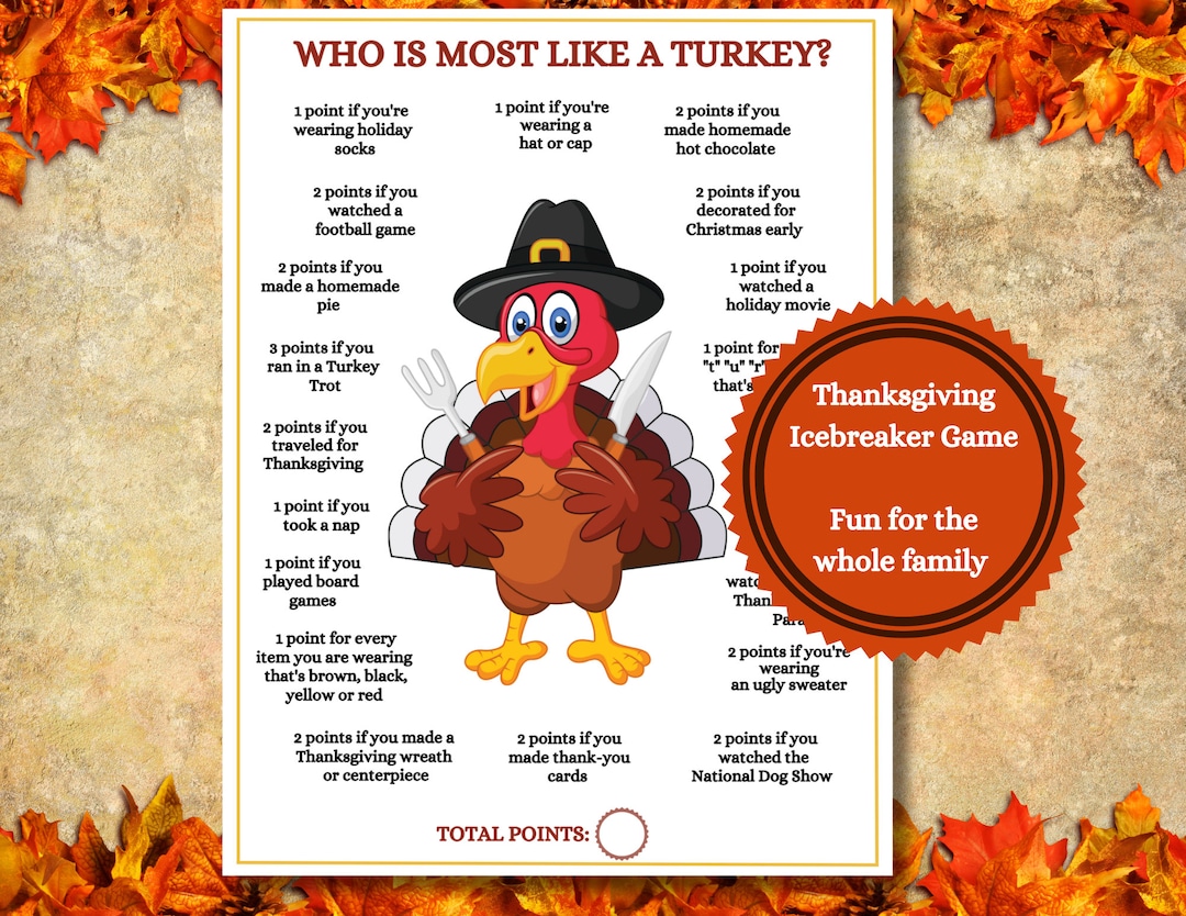 Thanksgiving Game, Thanksgiving Office Party Game, Thanksgiving Ice ... Thanksgiving Game, Thanksgiving Office Party Game, Thanksgiving Ice ...