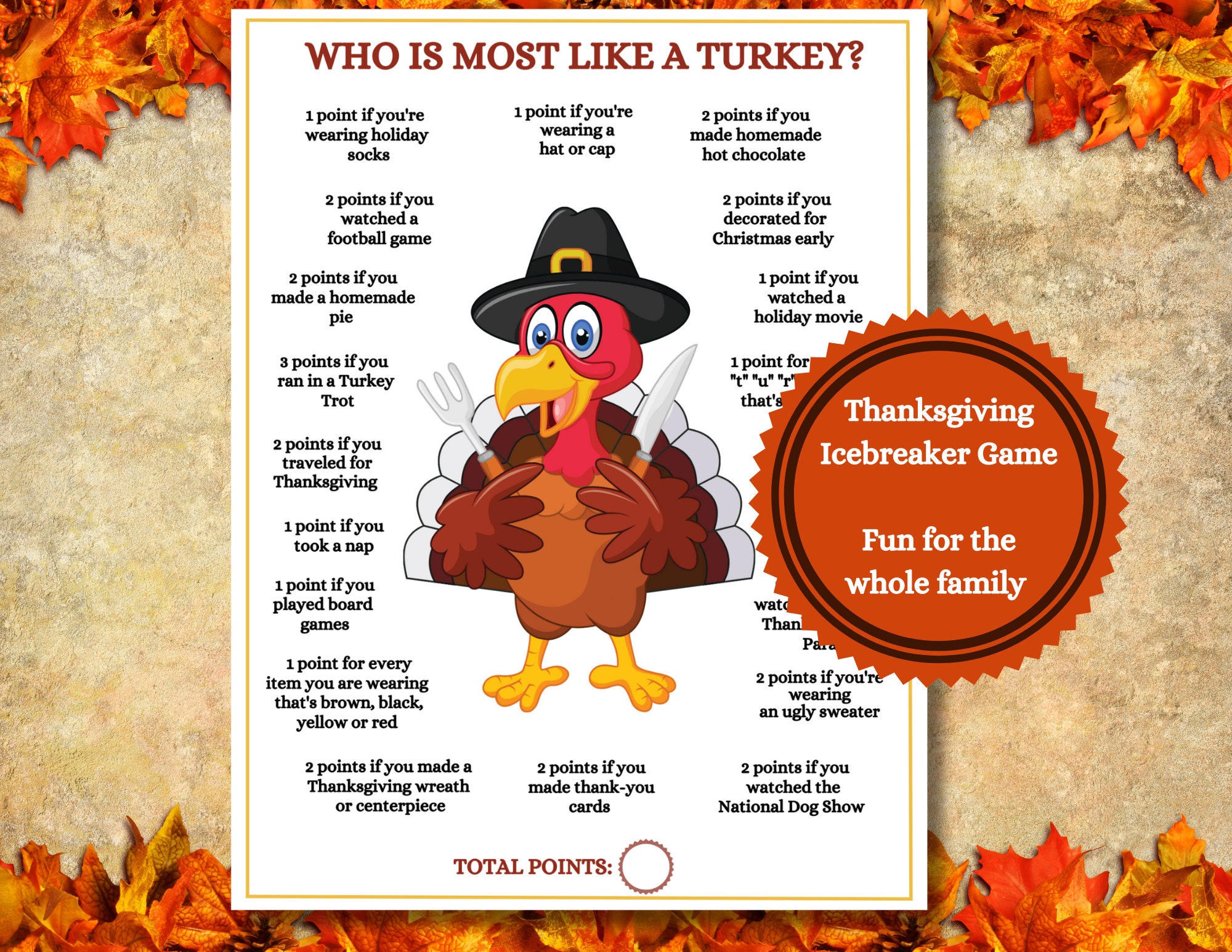 Thanksgiving Game, Thanksgiving Office Party Game, Thanksgiving Ice ...