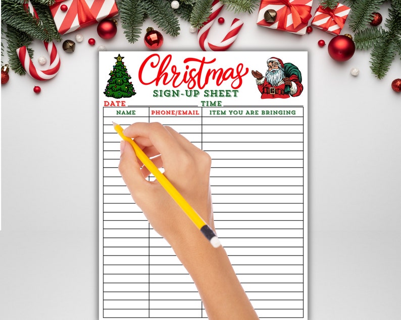 Christmas Potluck Sign up Sheet, Christmas Potluck, Potluck Sign up ...