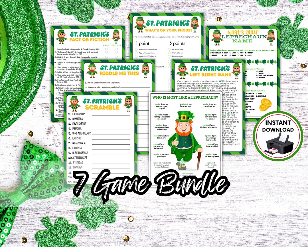 St Patrick's Day Game Bundle, St Patrick's Day Games, St Patrick's Day ...