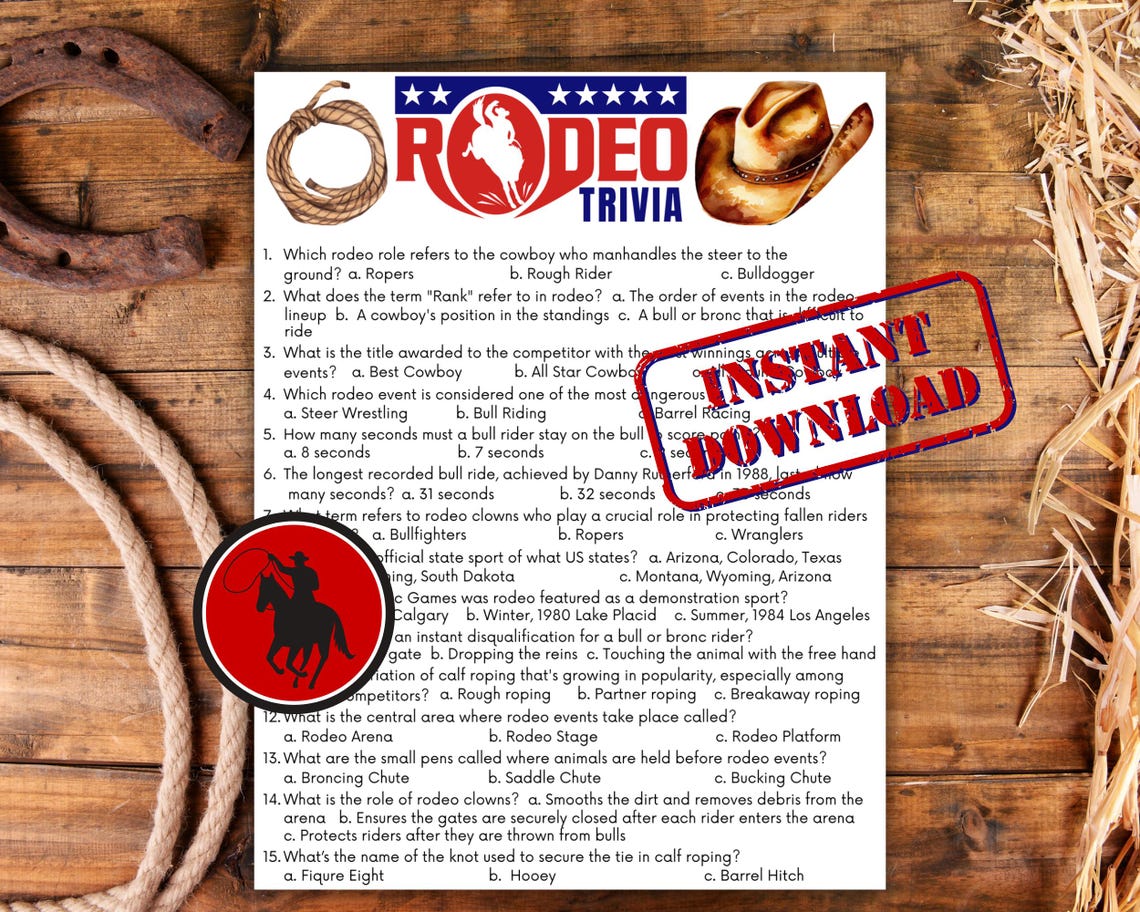 Rodeo Trivia, Rodeo Themed Party, Rodeo Party Games, Rodeo Facts ...