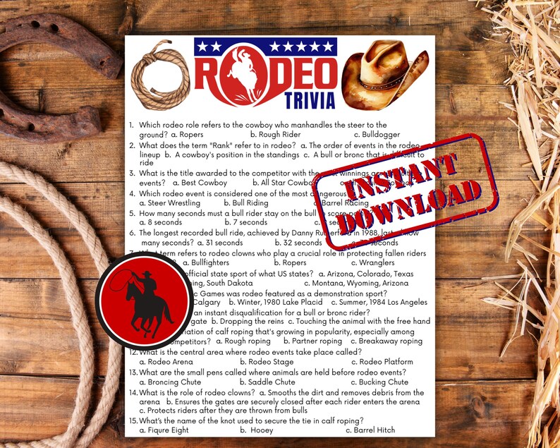 Rodeo Trivia, Rodeo Themed Party, Rodeo Party Games, Rodeo Facts ...