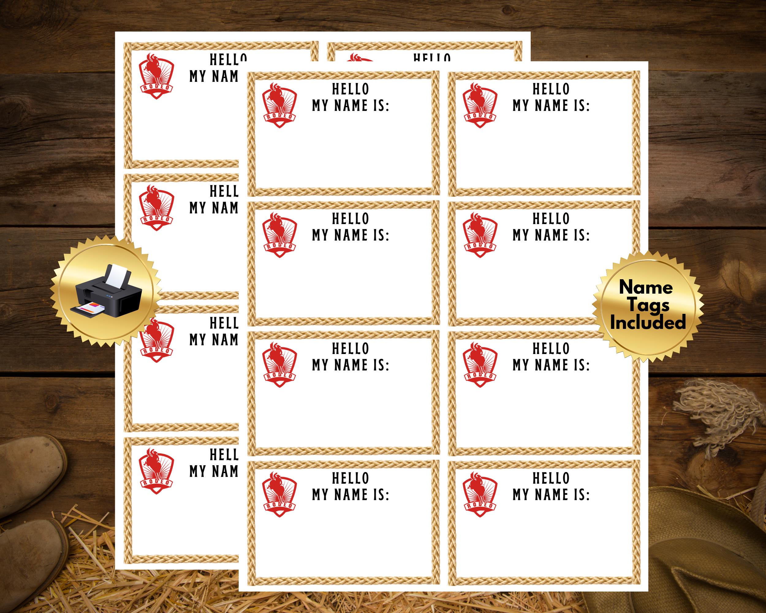 What's Your Rodeo Name? Game, Rodeo Themed Party, Rodeo Party Games ...