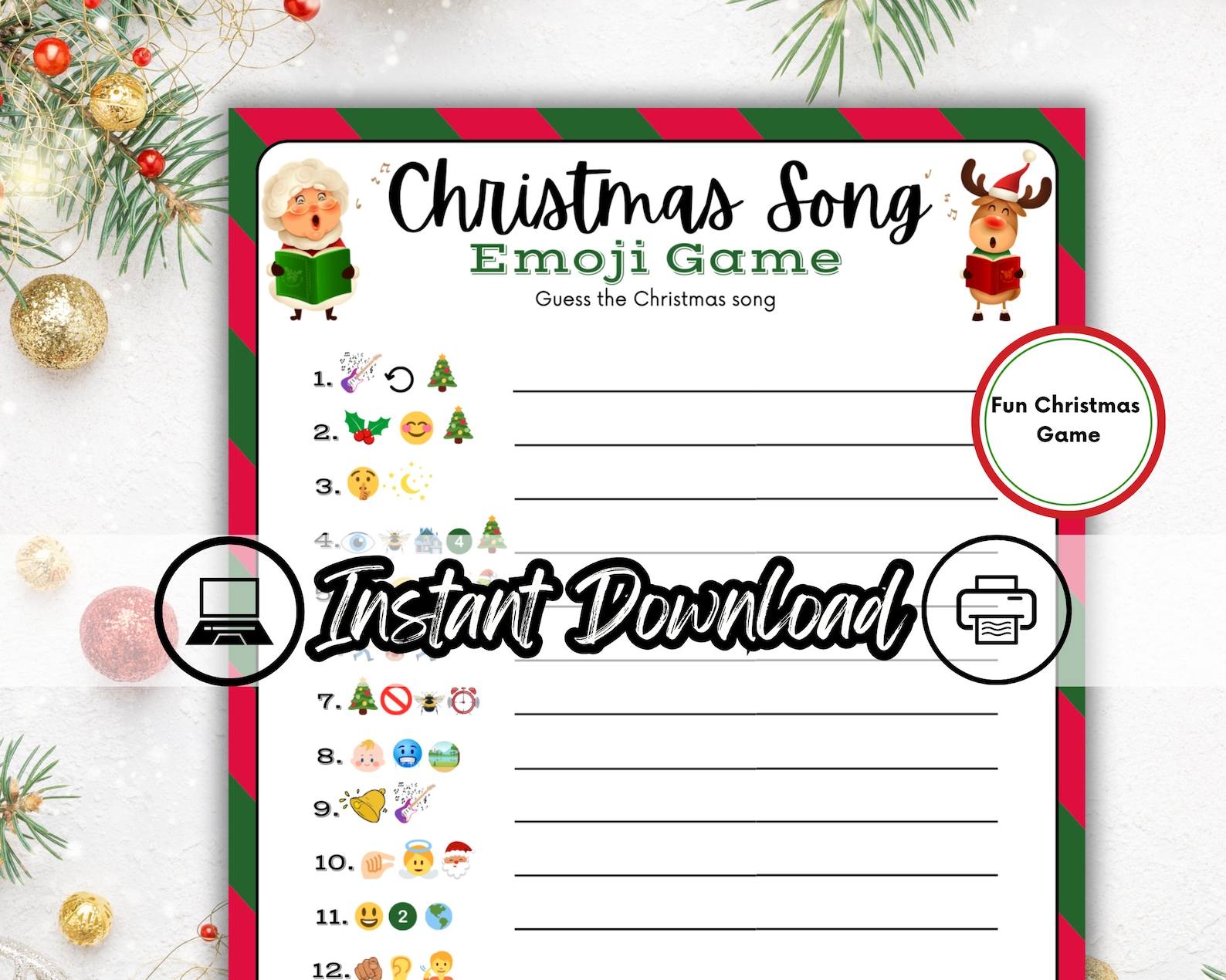 Christmas Emoji Game, Christmas Music Emoji Game, Christmas Song Emoji ...