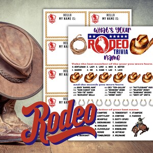 What's Your Rodeo Name? Game, Rodeo Themed Party, Rodeo Party Games ...