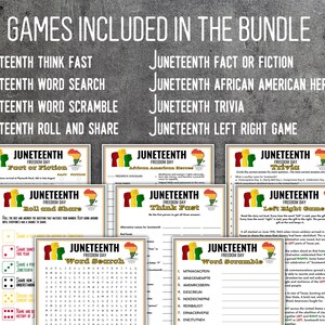 Juneteenth Games, Juneteenth Trivia, Juneteenth Game Bundle, DIY ...