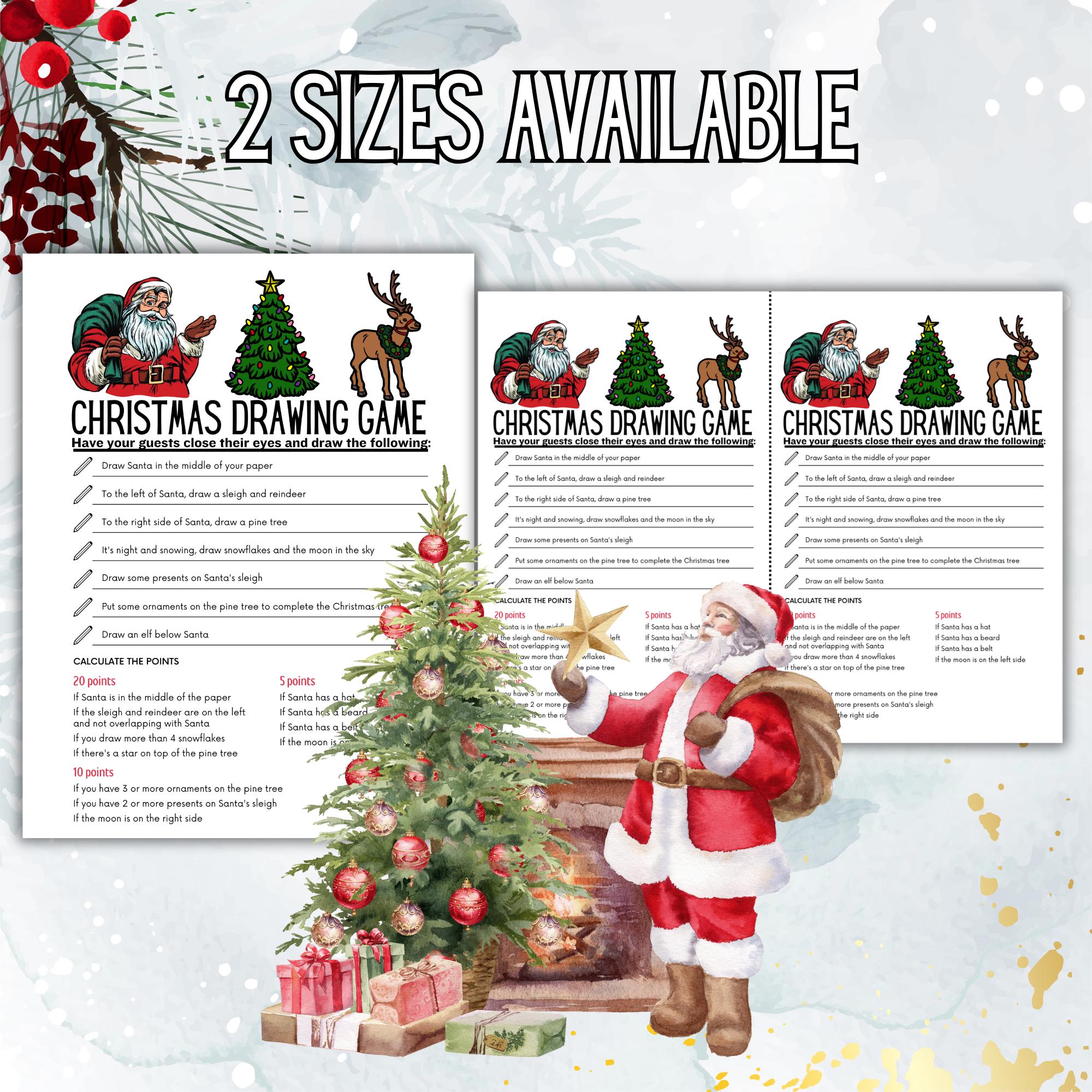 Christmas Drawing Game, Christmas Party Game, Christmas Art Activities ...