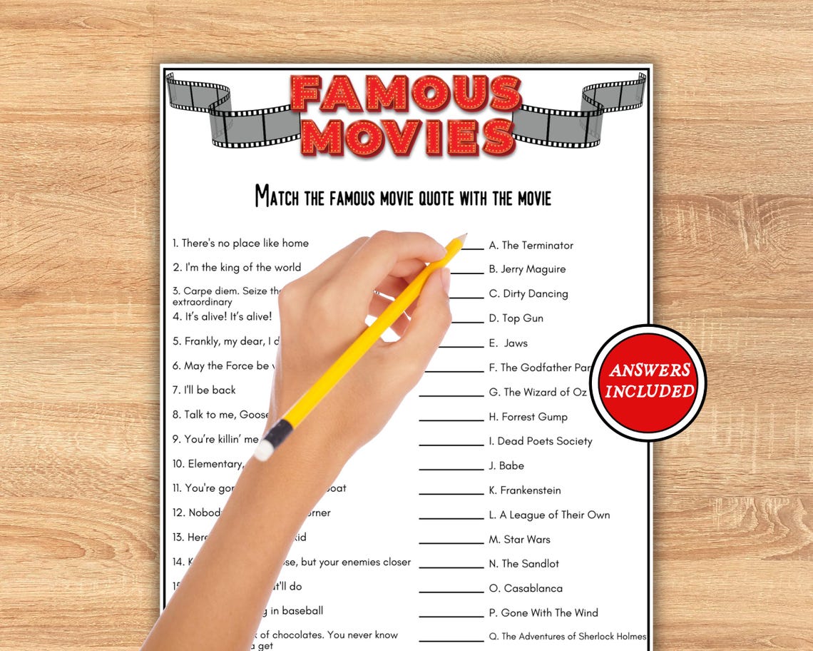 Famous Movie Quotes, Movie Quotes Printables, Movie Lines Quiz, Best ...