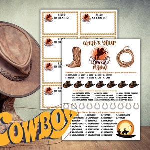 What's Your Cowboy Name? Game, Cowboy Name Game, Cowboy Theme Party ...