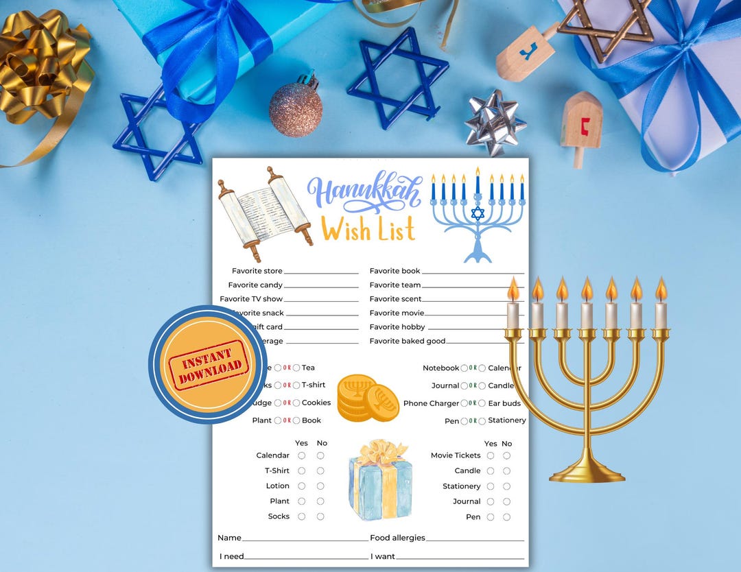 Hanukkah Wish List, Hanukkah Gift Ideas, Hanukkah List Ideas, Hanukkah ...