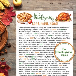 Thanksgiving Left Right Game, Thanksgiving Icebreaker Game ...