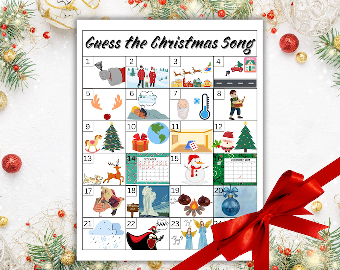 Christmas Carol Song Game, Letter Riddle, Carol Finish the Lyric Game ...