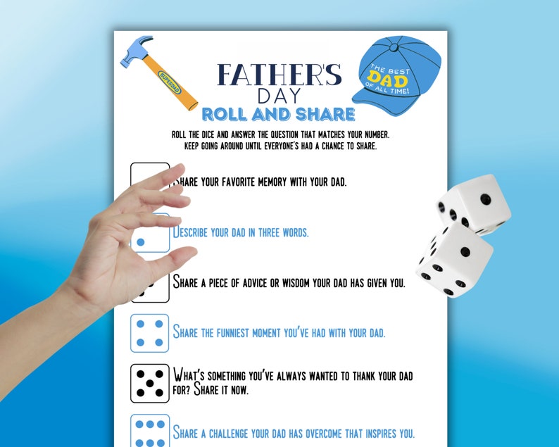 Father's Day Roll and Share, Father's Day Dice Game, Fathers Day Games ...