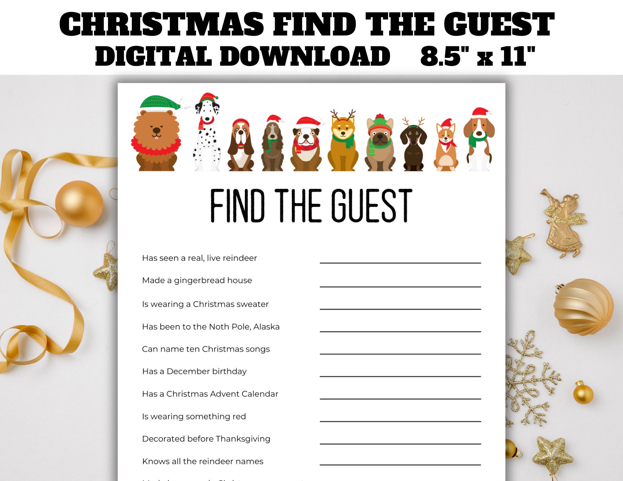 Christmas Find the Guest Game, Christmas Activities, Christmas Games ...