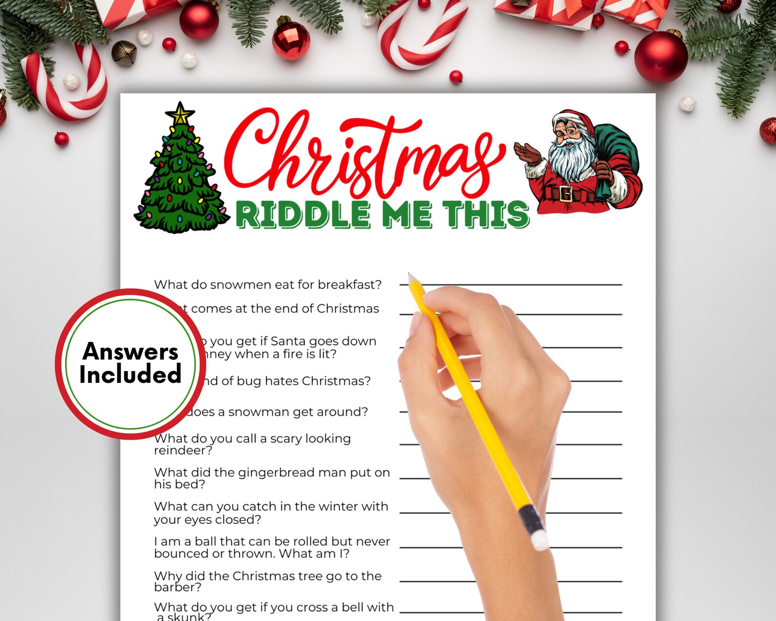 Christmas Riddle Me This, Christmas Riddles, Fun Christmas Game for ...