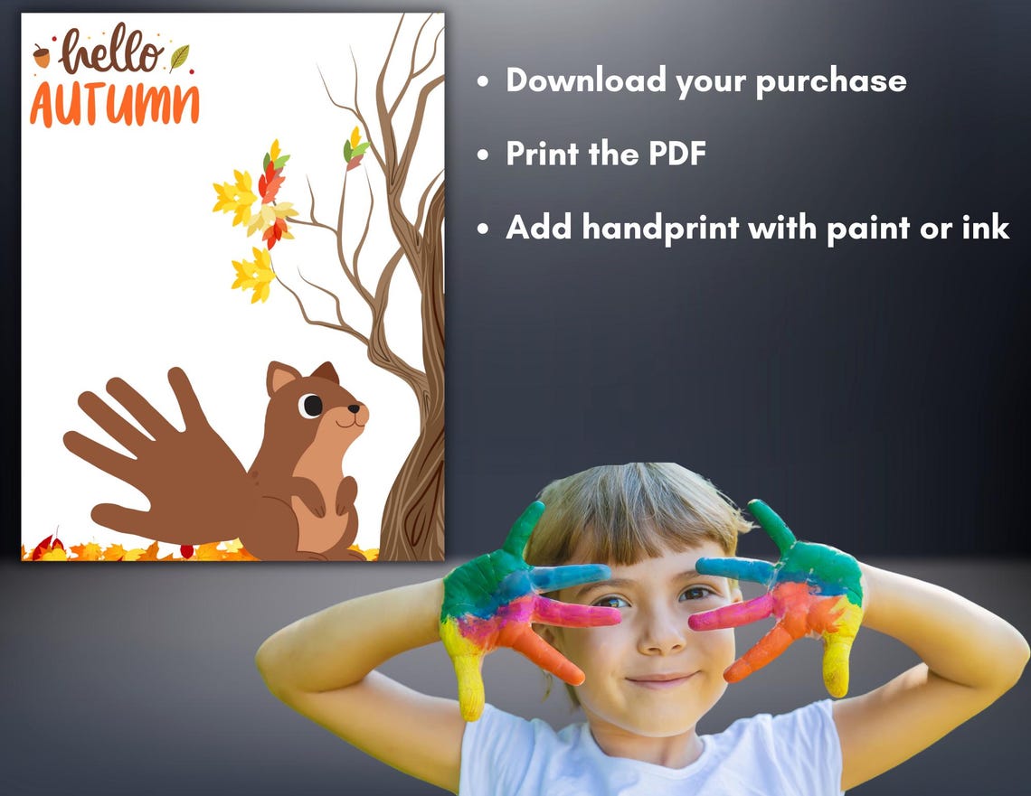Fall Handprint Craft, Autumn Handprint Craft, Fall Preschool Craft ...