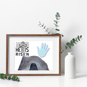Christian Easter Handprint Crafts, He is Risen Craft Printable, Bible ...