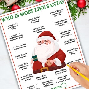 Who is Most Like Santa, Christmas Party Game, Christmas Mix and Mingle ...