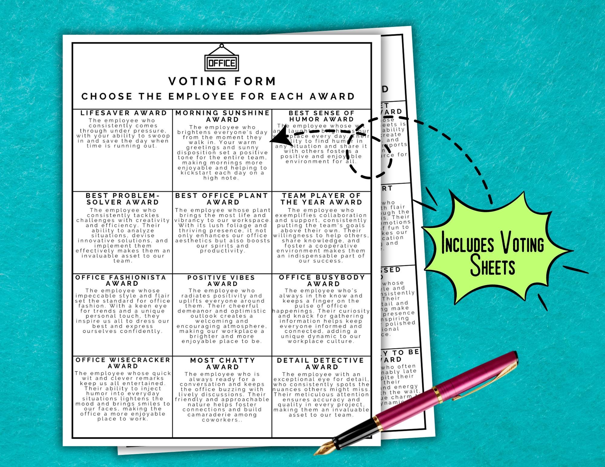 Fun Employee Appreciation Printable Awards, Fun Employee Recognition ...