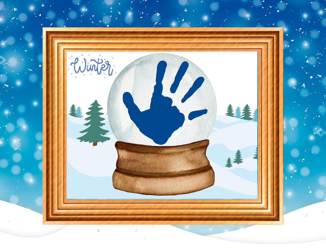 Winter Handprint Craft, Winter Preschool Craft, Snow Globe Craft ...