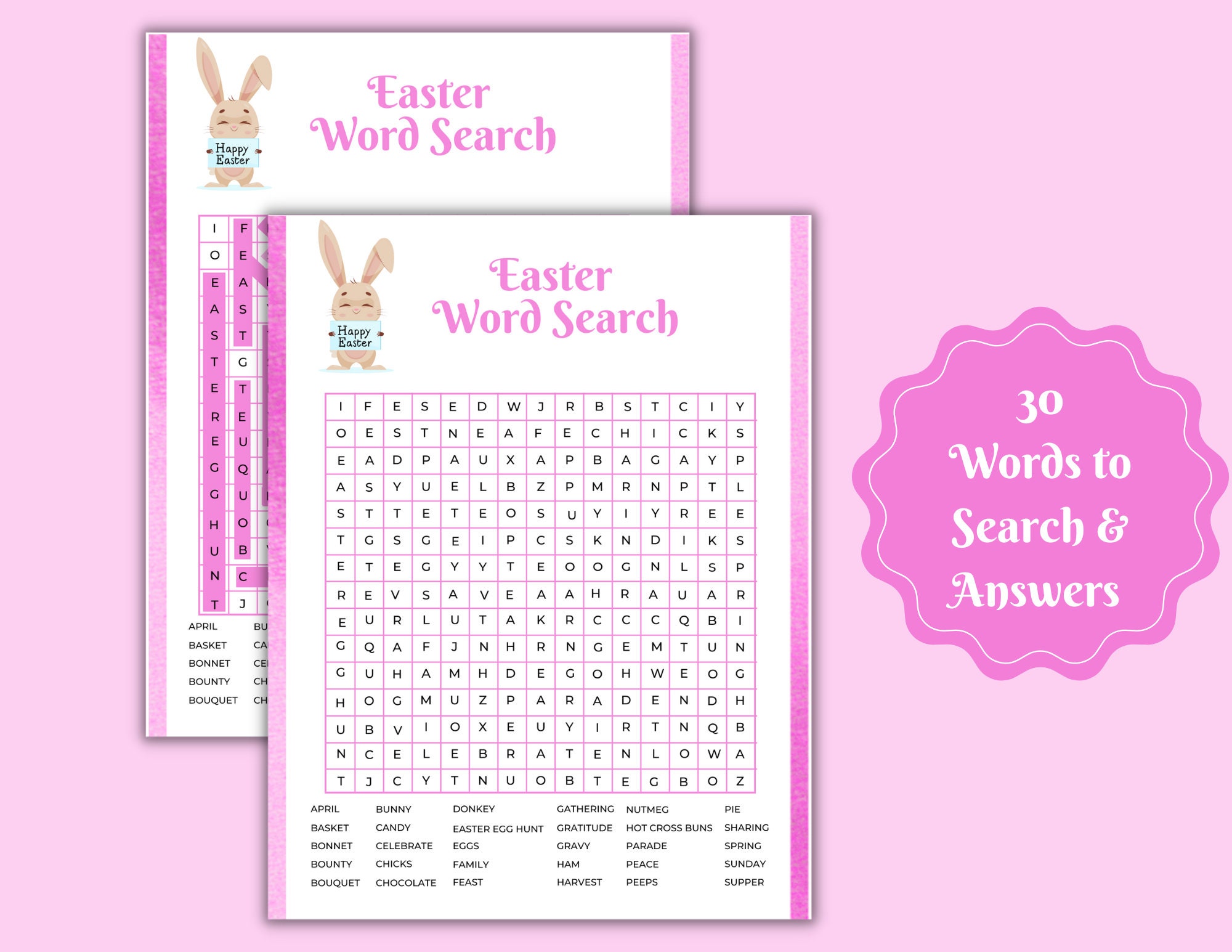 Easter Word Search, Easter Games, Easter Crossword Puzzle Printable ...