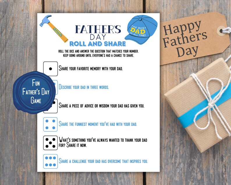 Father's Day Roll and Share, Father's Day Dice Game, Fathers Day Games ...