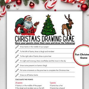 Christmas Drawing Game, Christmas Party Game, Christmas Art Activities ...