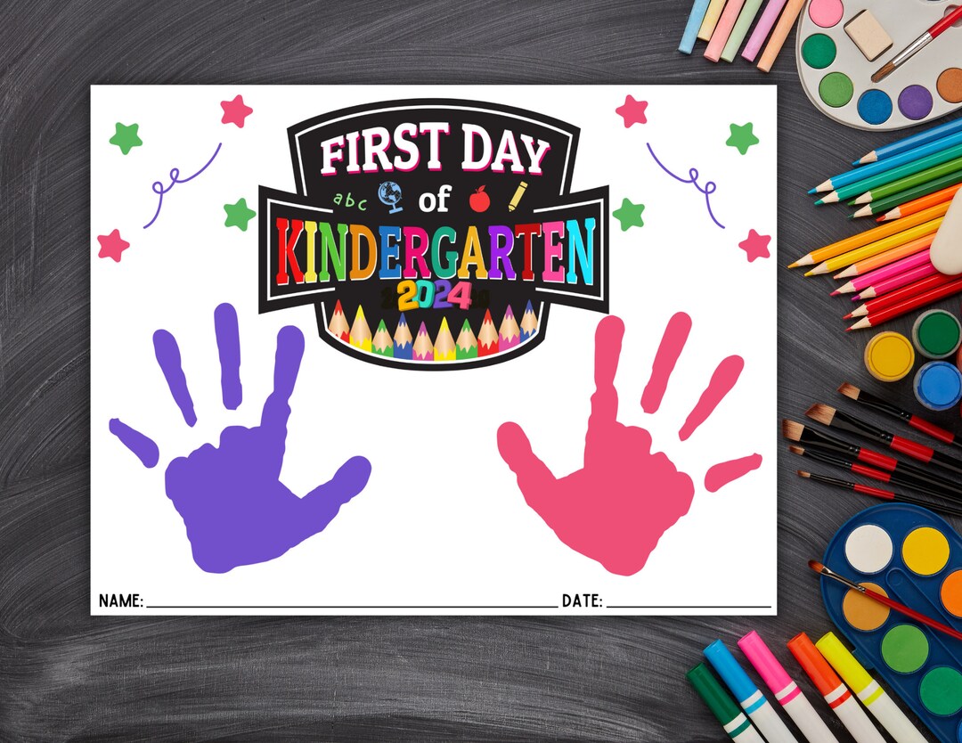 First Day of Kindergarten Handprint Craft, First Day of School ...
