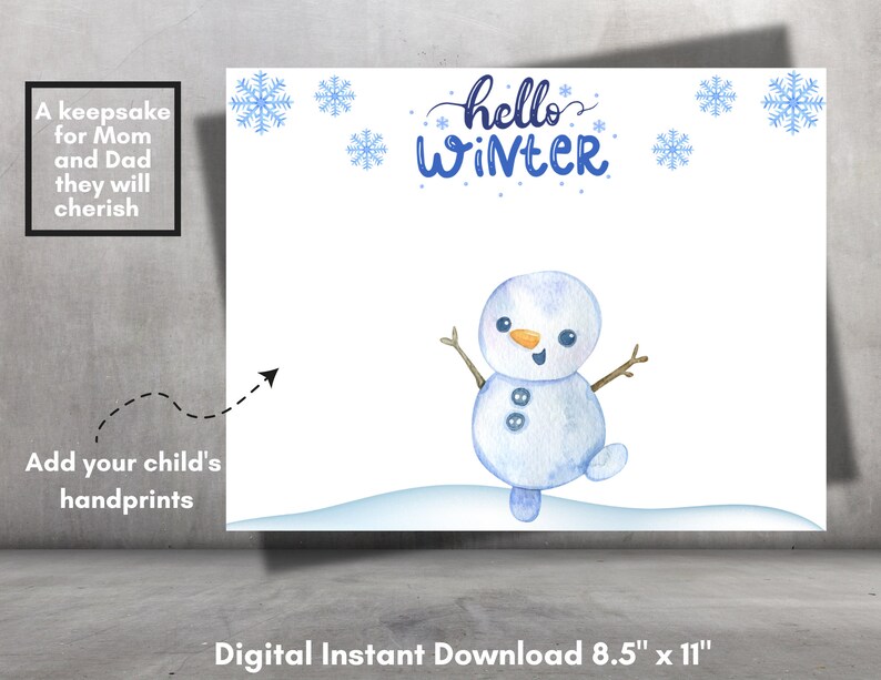 Winter Handprint Craft, Winter Preschool Craft, Snowman Craft, Winter ...